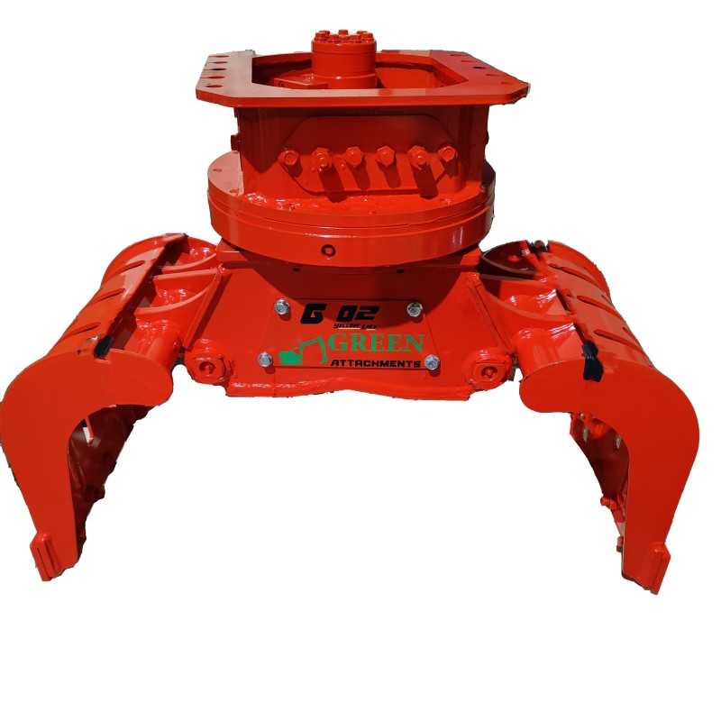 Sorting and demolition grapple selector grab Yellow G02 hydraulic grab